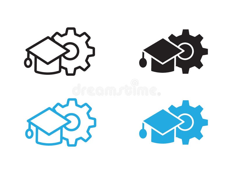 Engineering Education Icon Black Line Art Vector Logo Set Stock ...