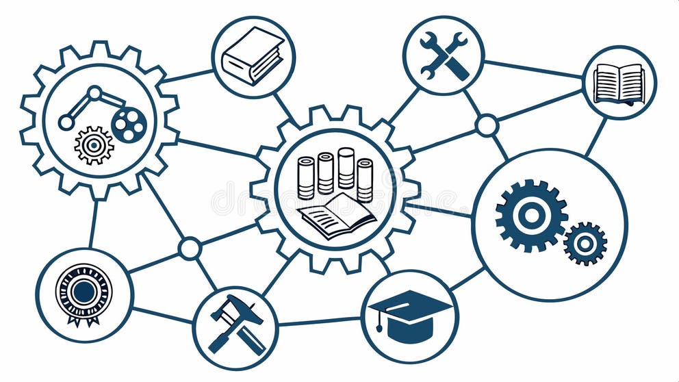 Engineering Education Icons, Mechanical Study, Technical Skill ...