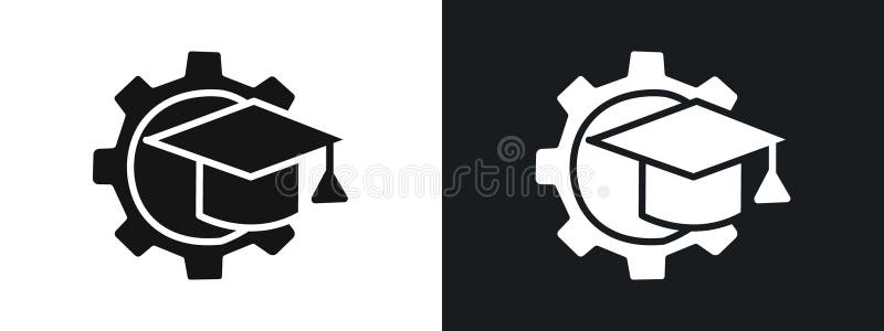 Engineering Education Map Linear Graphics Set Vector in Black Stock ...