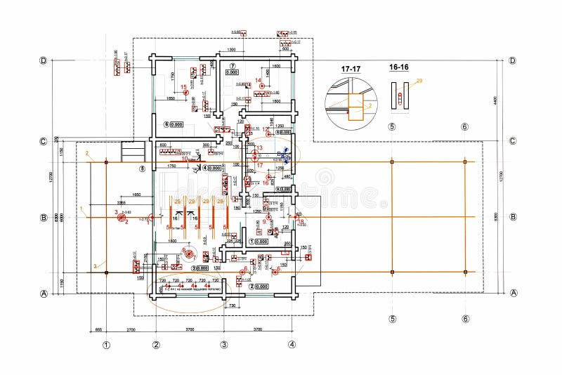 Engineering Electricity Blueprint Stock Illustration - Illustration of ...