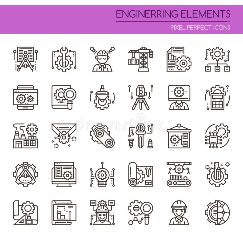 Engineering Elements stock vector. Illustration of gear - 100624953