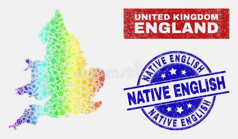 Rainbow Colored Component Kerala State Map and Scratched Allergens ...