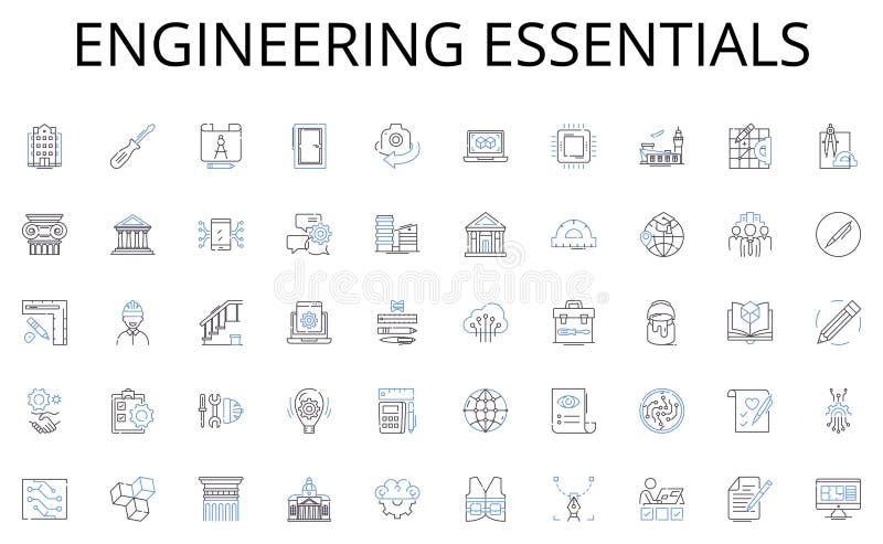 Engineering Essentials Line Icons Collection. Vault, Safe, Storage ...