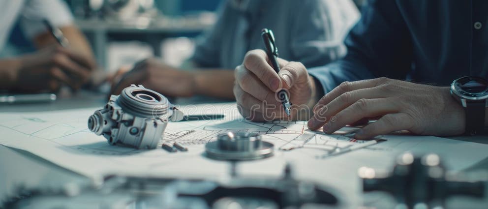 Engineering Facility: Close-up of Hands of Engineers, Technicians, and ...