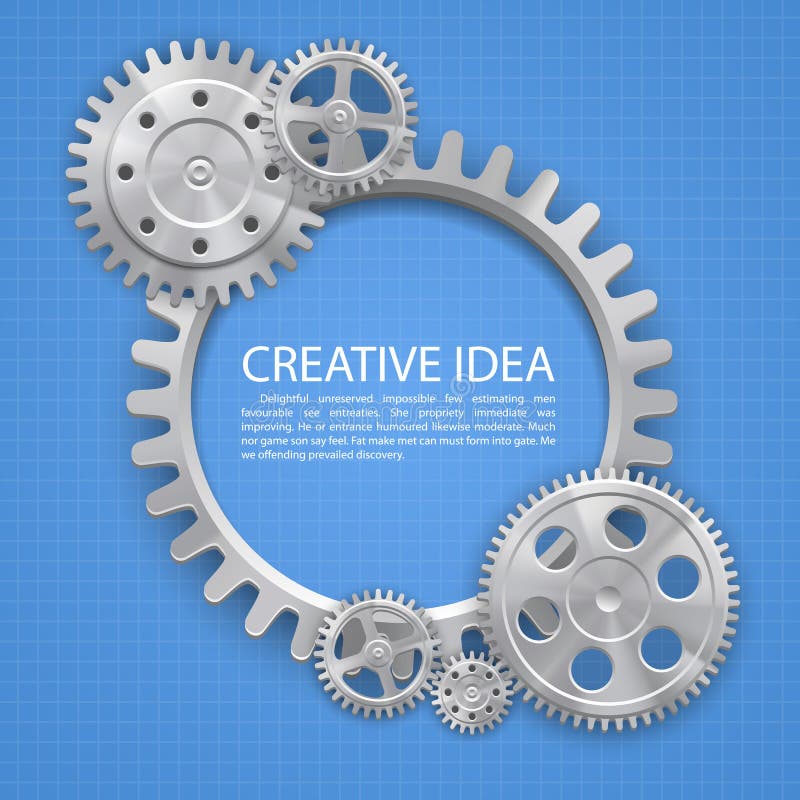 Engineering gear on paper stock vector. Illustration of connection ...