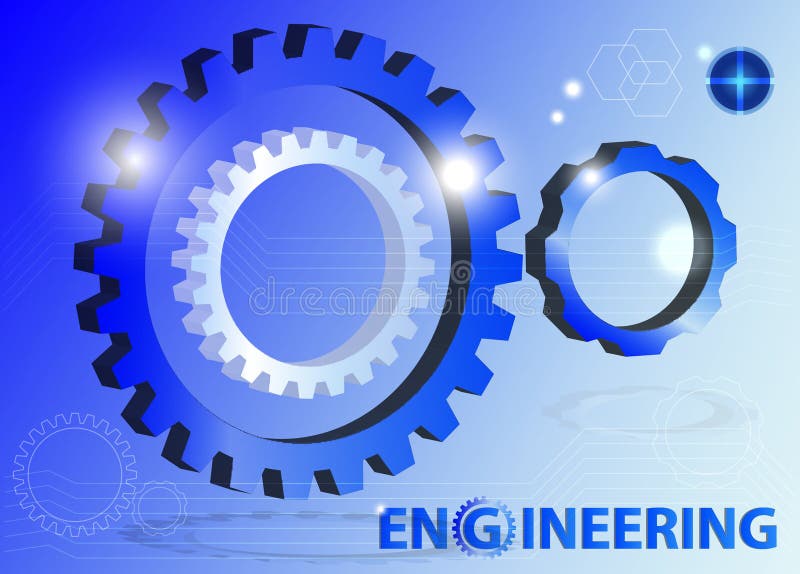 Engineering Gear Technology Blue Background Stock Illustration ...