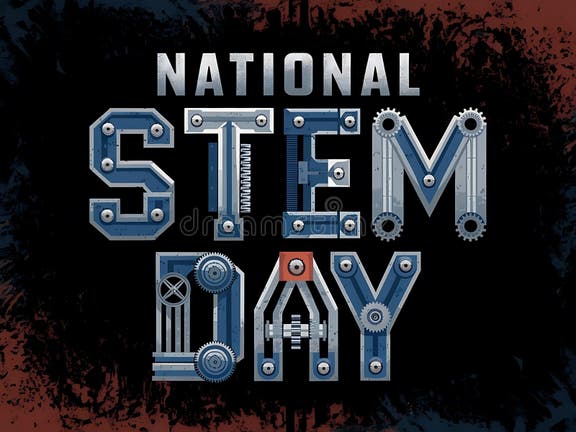 Engineering Gears Style Typography for National STEM Day Stock ...