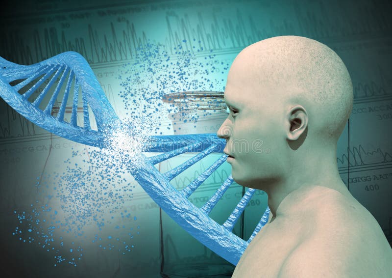 Engineering and Genetic Editing through the Crispr Technique. DNA Chain ...