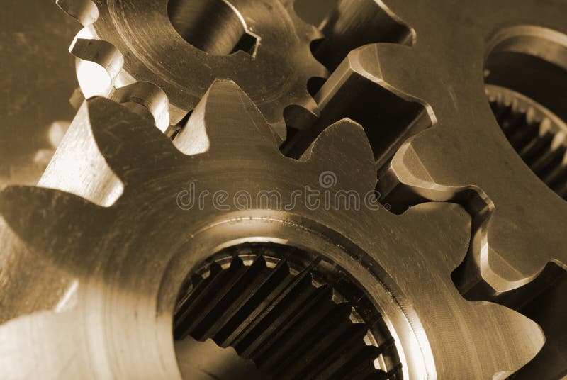 Engineering in gold stock image. Image of power, driveforce - 1629563