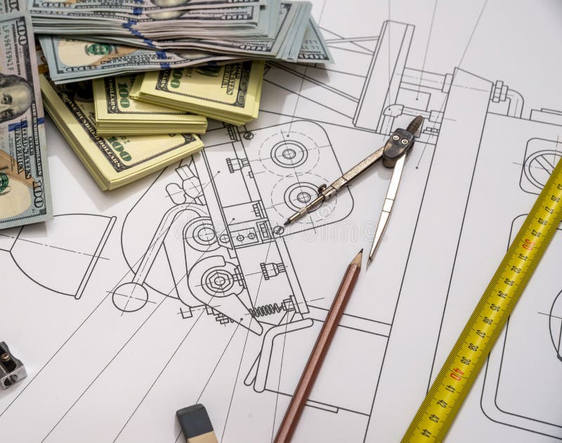 Engineering Graphics with Money, Stock Image - Image of finance ...