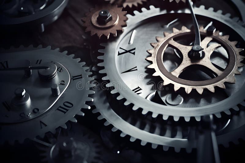 Engineering Heavy Industry Time Clock. Time Concept. Generative AI ...