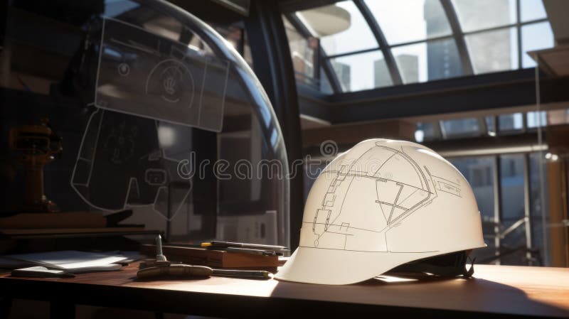 Engineering Helmet with Conceptual Visor Design Stock Illustration ...