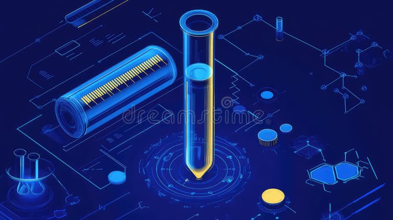 Engineering High Tech Test Tube Schematic Assembly Stock Illustration ...