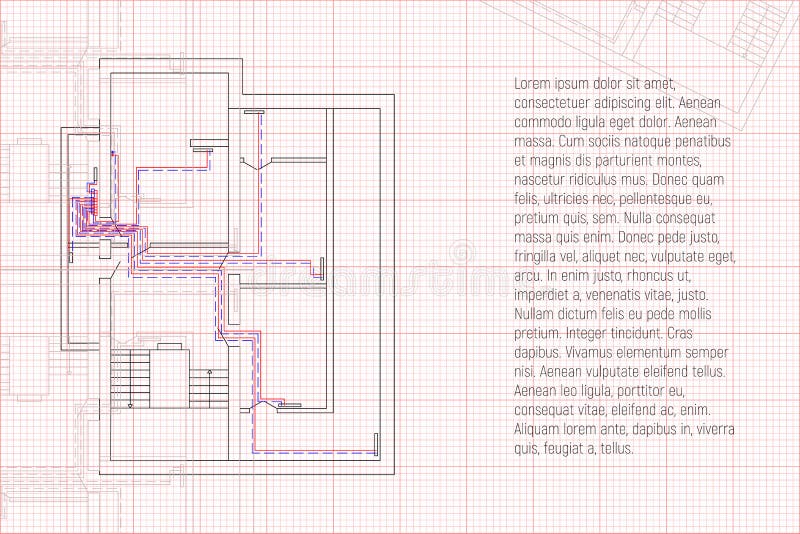 Engineering HVAC Project. Heating Technical Blueprint. Architecture ...