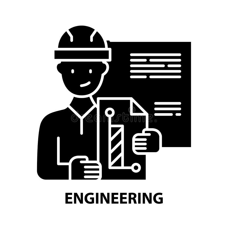 Engineering Icon, Black Vector Sign with Editable Strokes, Concept ...