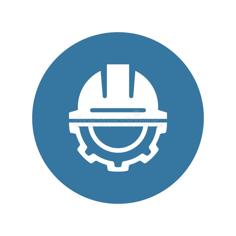 Engineering Icon. Gear and Hard Hat. Development Symbol Stock Vector ...