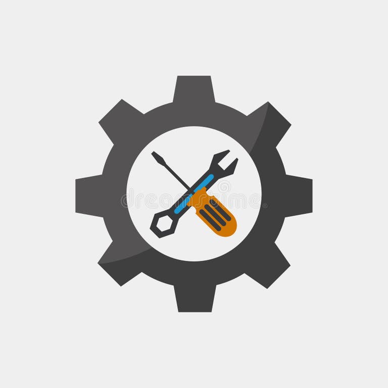 Engineering Icon Vector with Gear Background Stock Vector ...