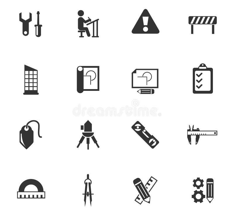 Engineering icon set stock vector. Illustration of sign - 141462152