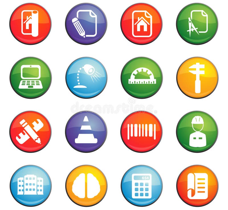 Engineering icon set stock illustration. Illustration of element - 89192666