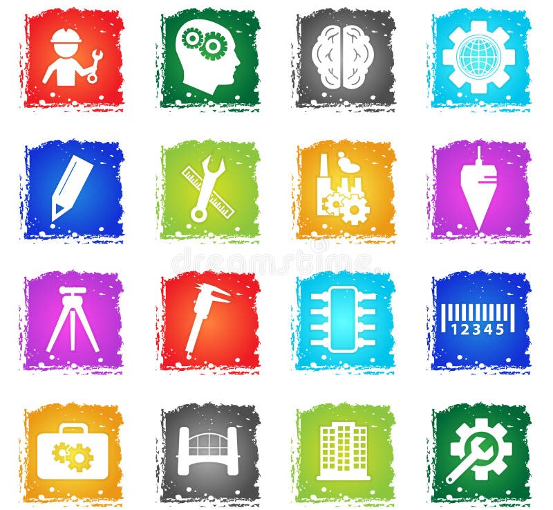 Engineering icon set stock vector. Illustration of gearwheel - 88185759