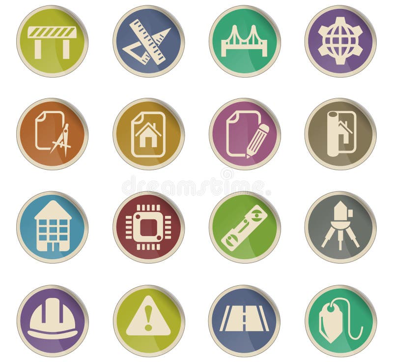 Engineering icon set stock illustration. Illustration of calipers ...