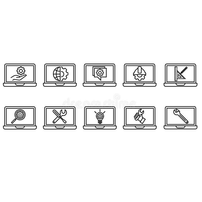 Engineering Icon Vector Set. Manufacturing Illustration Sign Collection ...