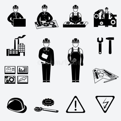 Engineering icons set stock vector. Illustration of equipment - 39850969