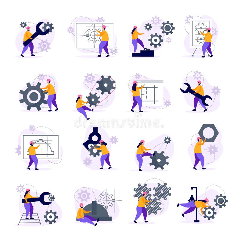 Engineering icons set stock vector. Illustration of equipment - 39850969