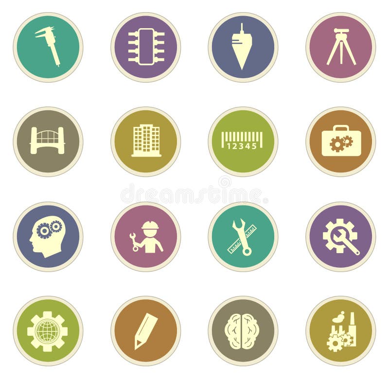 Engineering icons set stock vector. Illustration of machinery - 66065503