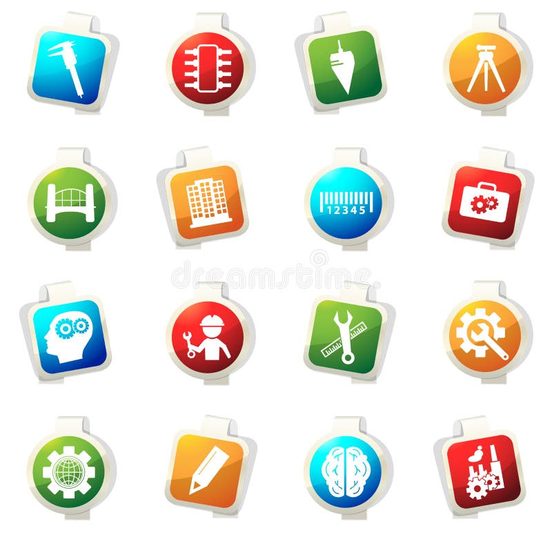 Engineering icons set stock vector. Illustration of equipment - 66100029