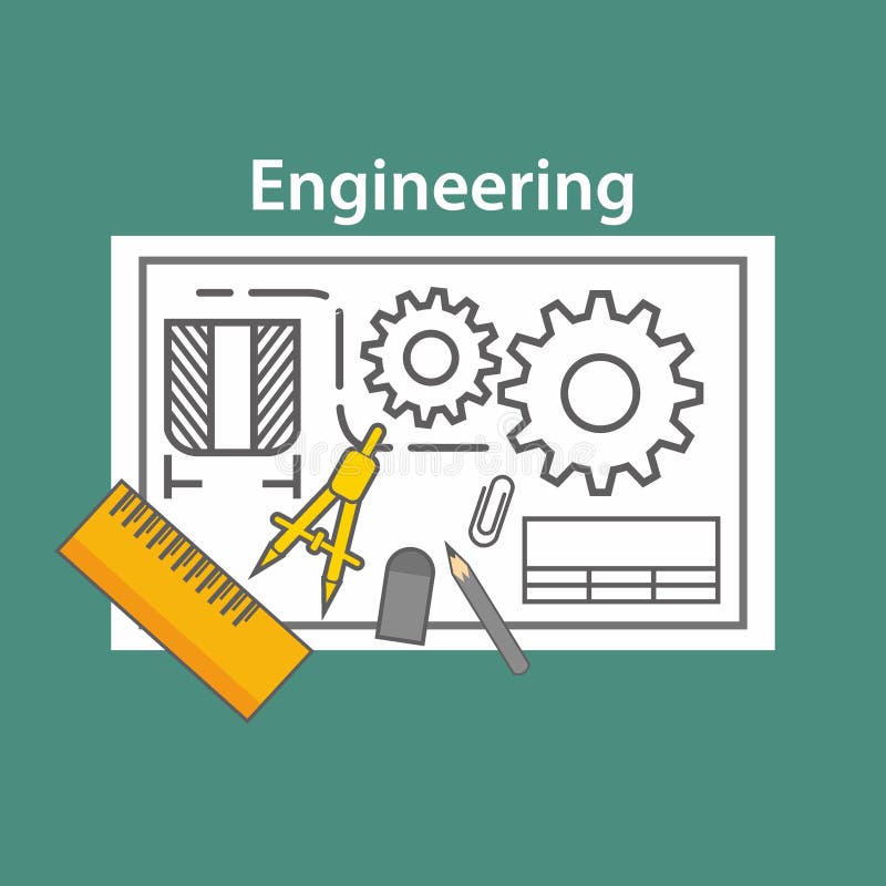 Engineering Illustration Vector Art Logo Template and Illustration ...