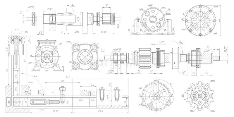 Engineering Industrial Background.Technical Drawing .Technology Banner ...