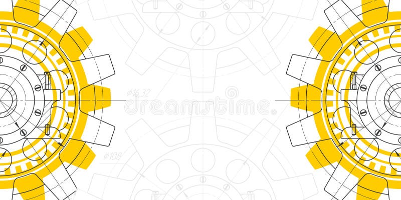 Engineering Industrial Background.Technical Drawing .Technology Banner ...