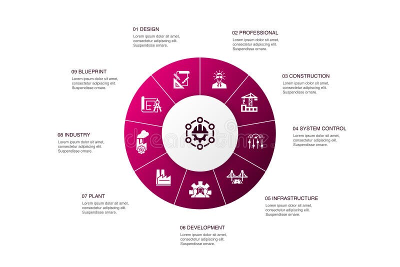 Engineering Infographic 10 Steps Circle Stock Vector - Illustration of ...