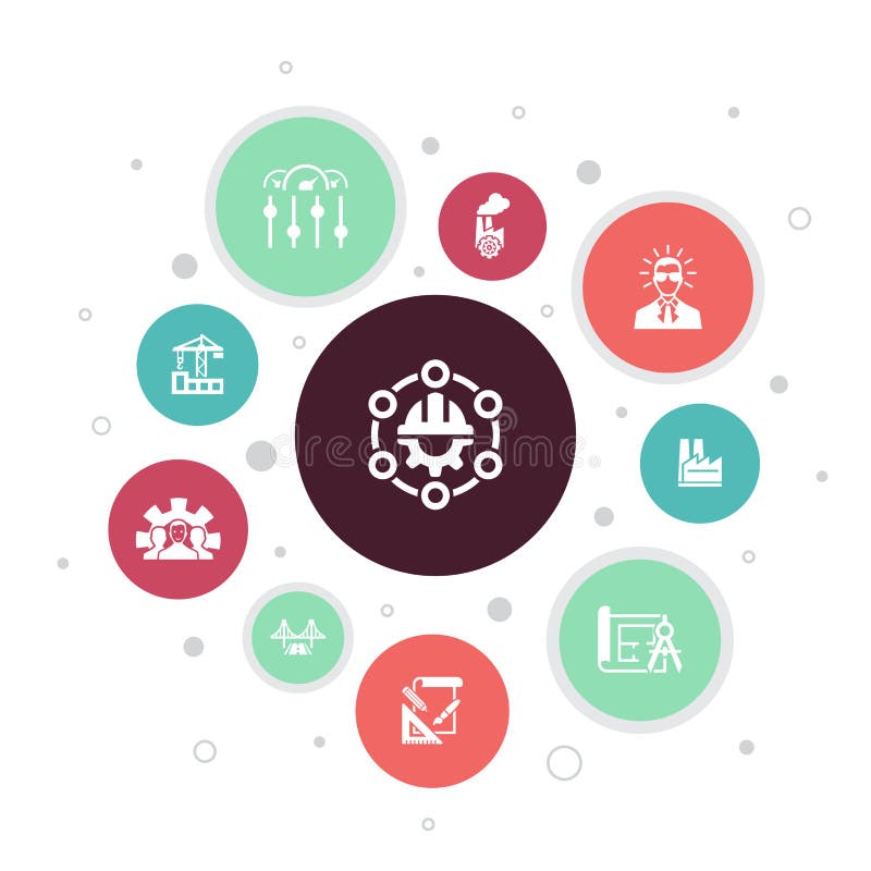 Engineering Infographic 10 Steps Pixel Stock Vector - Illustration of ...