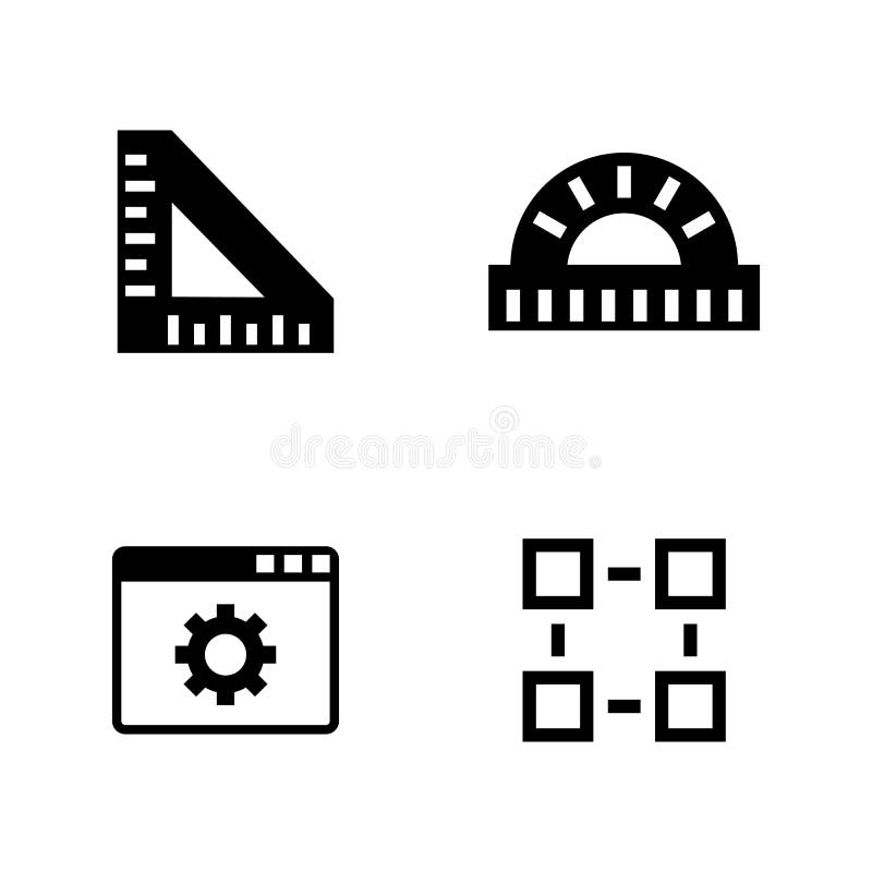 Engineering Instruments. Simple Related Vector Icons Stock Vector ...