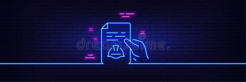Engineering Line Icon. Technical Documentation Sign. Neon Light Glow ...
