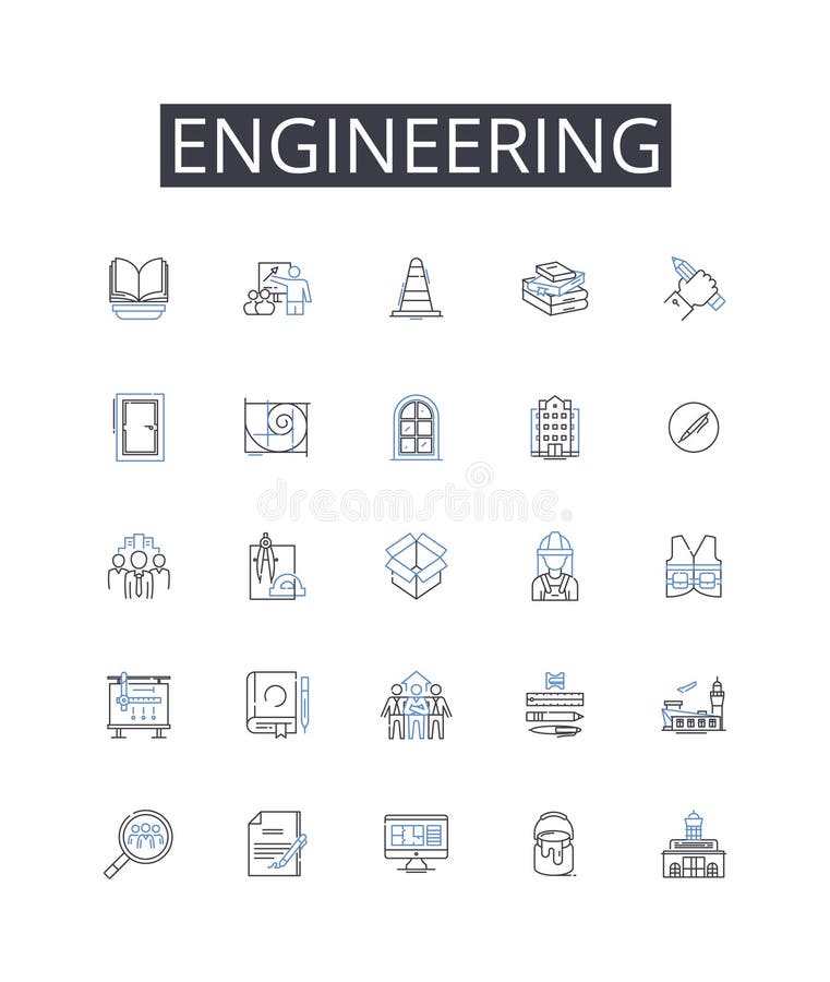 Engineering Line Icons Collection Standardization Consistency Unity Synchronization