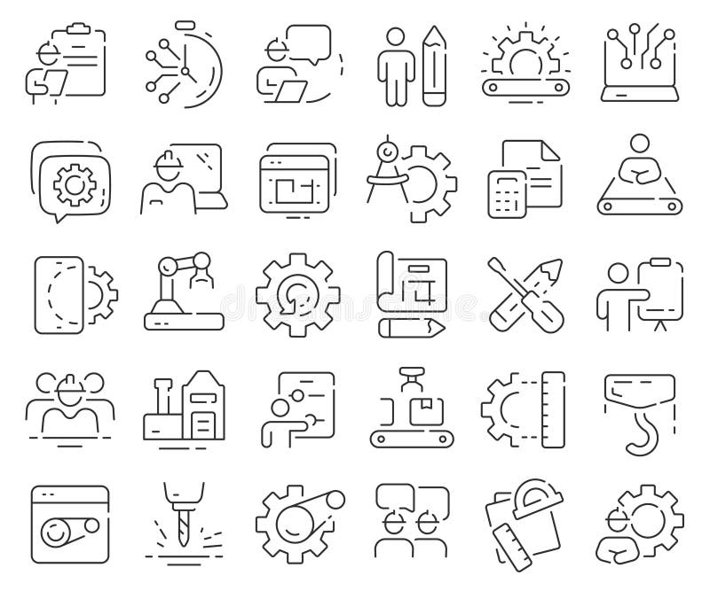 Engineering Line Icons Collection. Thin Outline Icons Pack Stock Vector ... Engineering Line Icons Collection. Thin Outline Icons Pack Stock Vector ...