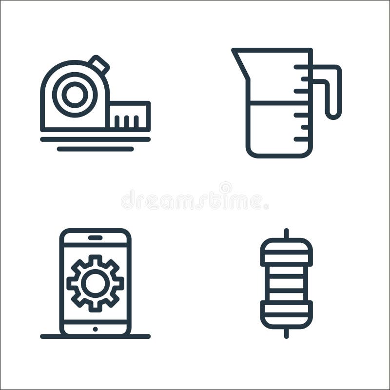 Engineering Line Icons. Linear Set Stock Vector - Illustration of cell ...