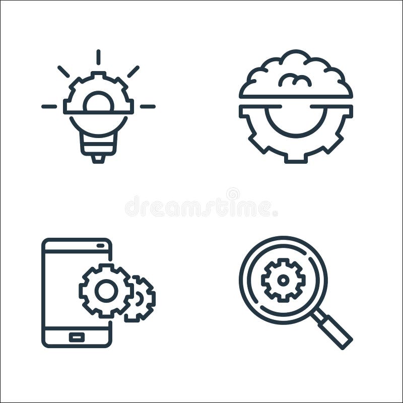 Engineering Line Icons. Linear Set Stock Vector - Illustration of lamp ...