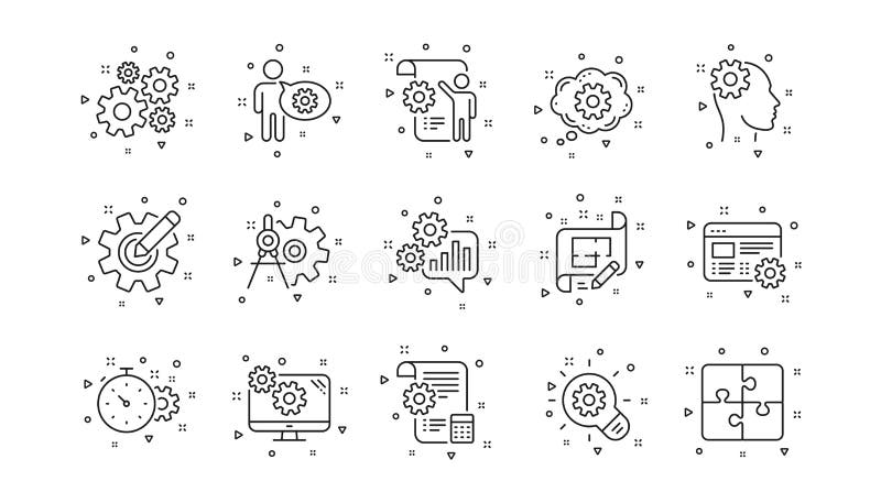Engineering Linear Icons Set. Thin Outline Signs Stock Vector ...
