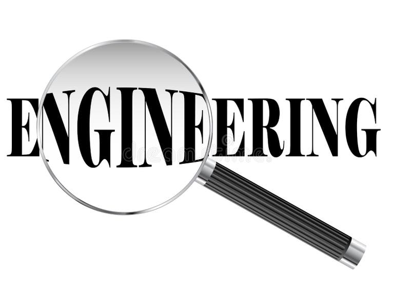 Engineering Magnifying Glass Stock Vector - Illustration of engine ...