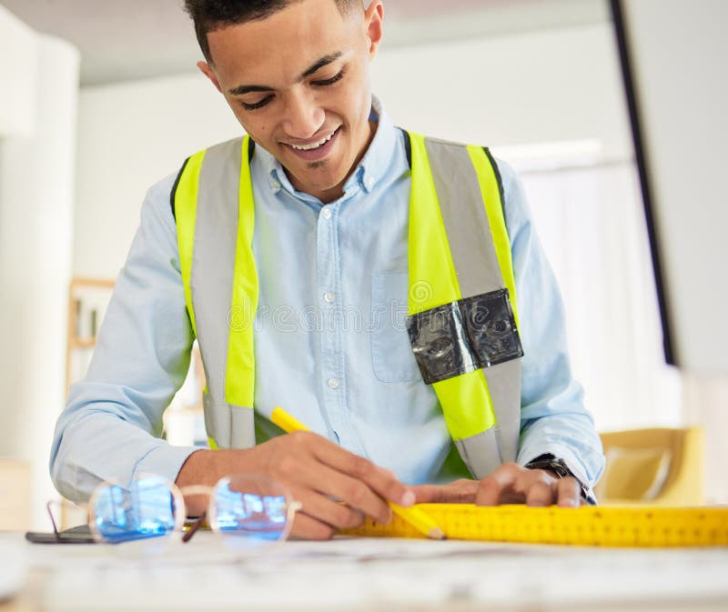 Stress, Headache and Portrait of Engineer in the Office Planning ...