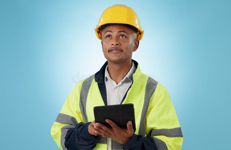 Engineering, Man and Tablet for Inspection, Thinking of Renovation or ...