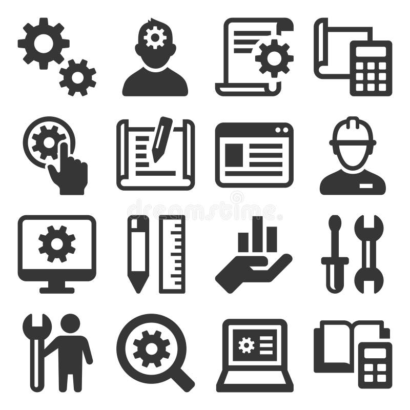 Manufacturing and Engineering Icons Set. Vector Stock Vector ...