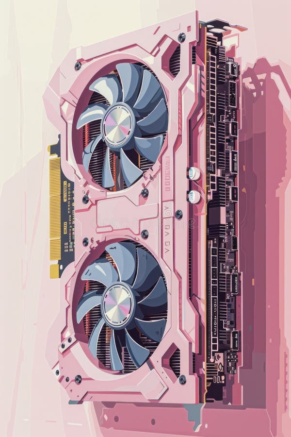 Engineering Masterpiece Magenta Rectangle Computer Graphics Card with ...