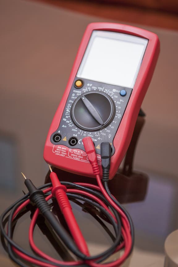 Engineering Measure Unit with Two Connected Probes of Red and Bl Stock ...