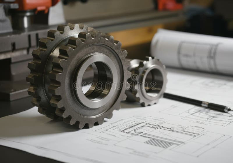 Engineering Metal Parts on Technical Drawings with Measuring Tools ...