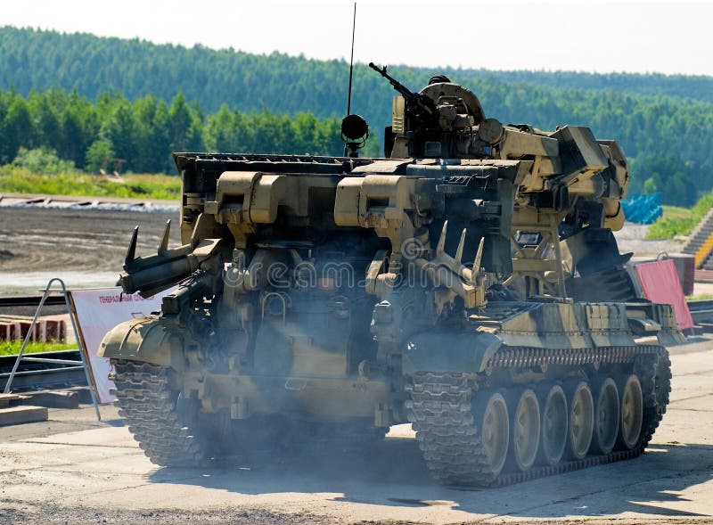 Military Engineering Vehicle On Battlefield Stock Photo - Image of ...
